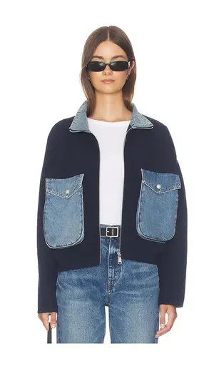 Blanknyc Denim Track Jacket In . Also - Blue