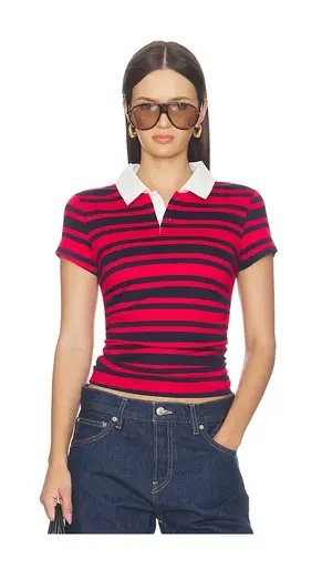 Superdown Cleo Ruched Polo Tee In . Also - Multi