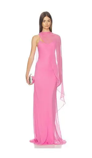 THE SEI Cami Gown With Slit And Cape In . Also - Pink