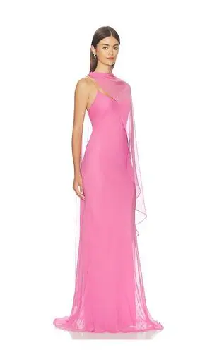 THE SEI Cami Gown With Slit And Cape In . Also