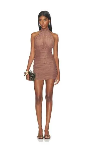 SEROYA Yoko Mesh Dress In . Also - Brown