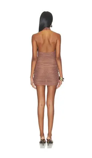 SEROYA Yoko Mesh Halterneck Dress