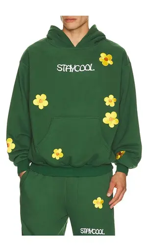 STAY COOL Sunflower Print Hoodie