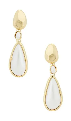PETIT MOMENTS Saffron Drop Earrings With Faux Pearl Detail