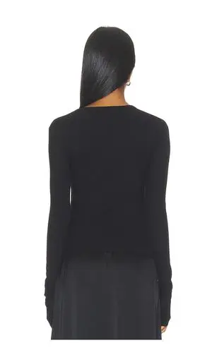Eterne Ribbed V-neck Long Sleeve Top