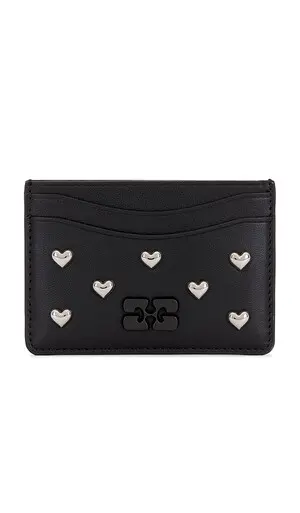 GANNI Bou Card Holder Hearts Studs