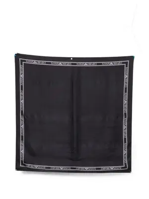 Emporio Armani Printed Silk Foulard - Black