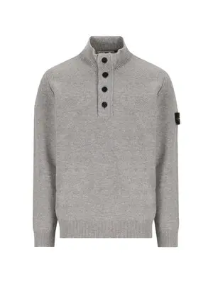 Stone Island Wool Turtle-neck Sweater - Grey