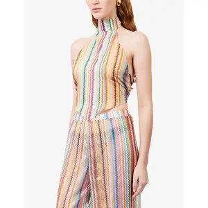 Missoni Chevron Halterneck Cotton-blend Top