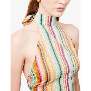 Missoni Chevron Halterneck Cotton-blend Top