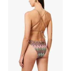 Missoni Square Neck Chevron Knitted Swimsuit