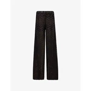 Missoni Sequined Lamé Knitted Trousers - Brown