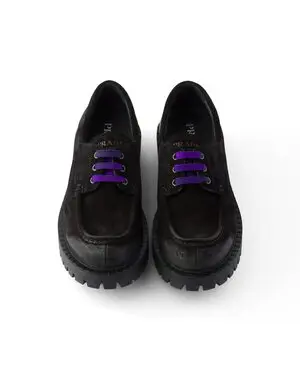 Prada Waxed Suede Lace-up Shoes