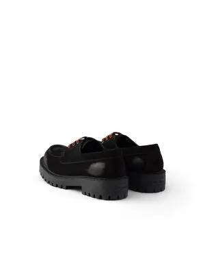 Prada Waxed Suede Lace-up Shoes