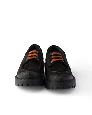 Prada Waxed Suede Lace-up Shoes