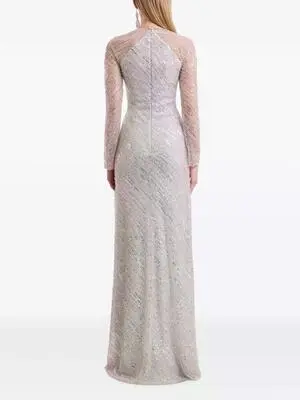 GEMY MAALOUF Beaded Sequin-embellished Dress - Silver