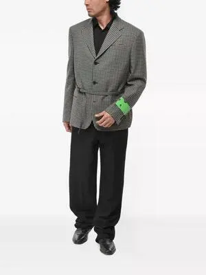 Off-White Houndstooth-pattern Belted Blazer