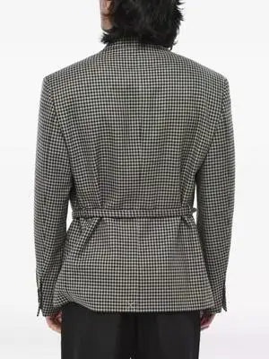 Off-White Houndstooth-pattern Belted Blazer