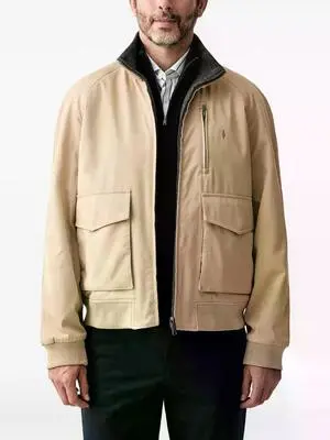 TRUSSARDI Reversible Herringbone Pattern Zip-up Jacket