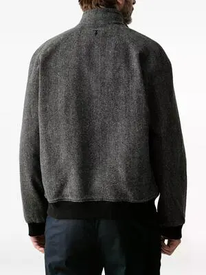 TRUSSARDI Reversible Herringbone Pattern Zip-up Jacket