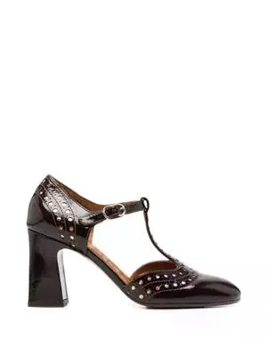 Chie Mihara Mante Perforated T-bar Heeled Pumps - Red