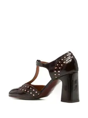 Chie Mihara Mante Perforated T-bar Heeled Pumps - Red