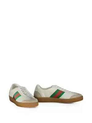 Gucci Web-stripe Leather Sneakers