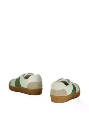 Gucci Web-stripe Leather Sneakers