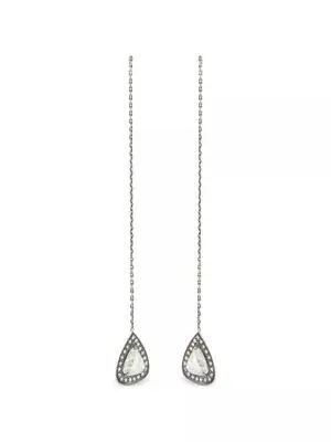LB EXCLUSIVE Diamond Drop Earrings - Silver