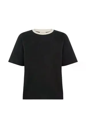 Max Mara Logo-print Contrast-trim T-shirt - Black