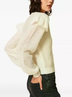 TWINSET Knitted Cardigan With Flounces And Scalloped Trim