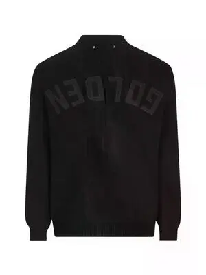 GOLDEN GOOSE Logo-embroidered Crewneck Sweater - Black