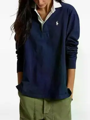 Polo Ralph Lauren Oversize Cotton Rugby Shirt - Blue