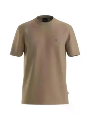 BOSS Logo-embroidered T-shirt - Neutrals