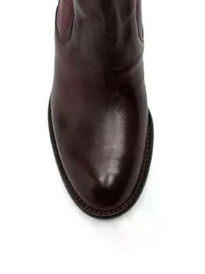 LEMARGO Rear-zip Leather Ankle Boots