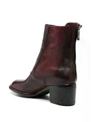LEMARGO Rear-zip Leather Ankle Boots