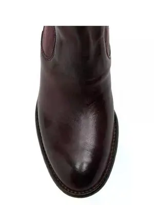 LEMARGO Rear-zip Leather Ankle Boots
