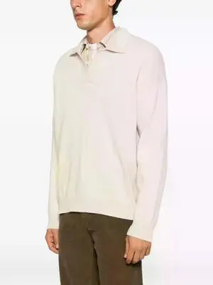 ROBERTO COLLINA Skipper-collar Wool Sweater