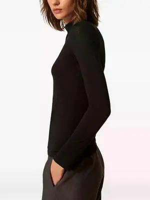 TWINSET Turtleneck Top With Draping - Black