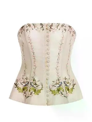 Agua Bendita Abelia Anhelo Strapless Blouse - Neutrals