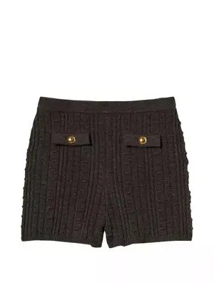 TWINSET Knit Shorts With Decorative Buttons - Grey