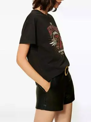 TWINSET Faux-leather Shorts - Black