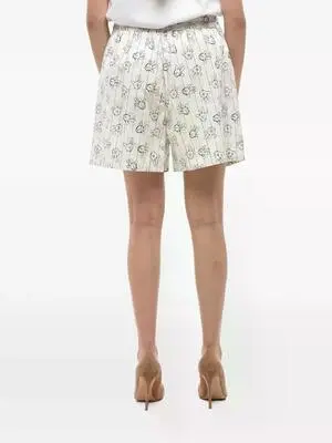 Stella McCartney Mickey Hand-print Vertical Stripe Shorts