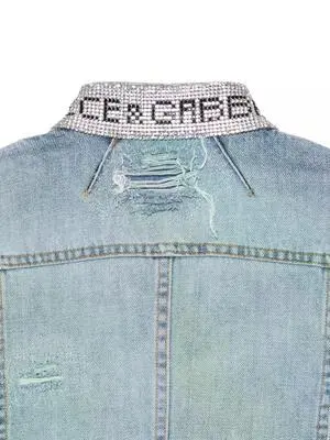 Dolce & Gabbana Embellished Distressed Denim Jacket