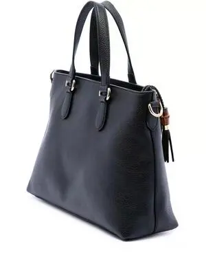 Gucci Calfskin Bamboo Tassel Satchel - Black