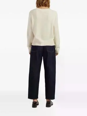 Chinti & Parker Snoopy Embroidered Crew Neck Sweater