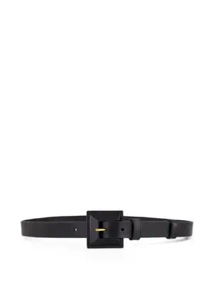 Saint Laurent Square-buckle Leather Belt - Black