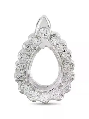 LB EXCLUSIVE Diamond Pear Halo Pendant - Silver