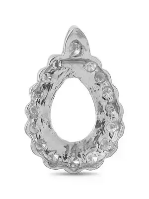 LB EXCLUSIVE 14k White Gold Diamond Pear Halo Pendant
