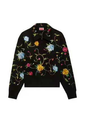Kenzo Wildflower" Embroidered Half-zip Sweatshirt